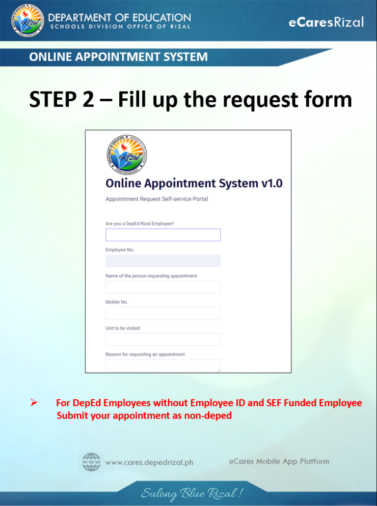 Online Appointment System | DEPARTMENT OF EDUCATION