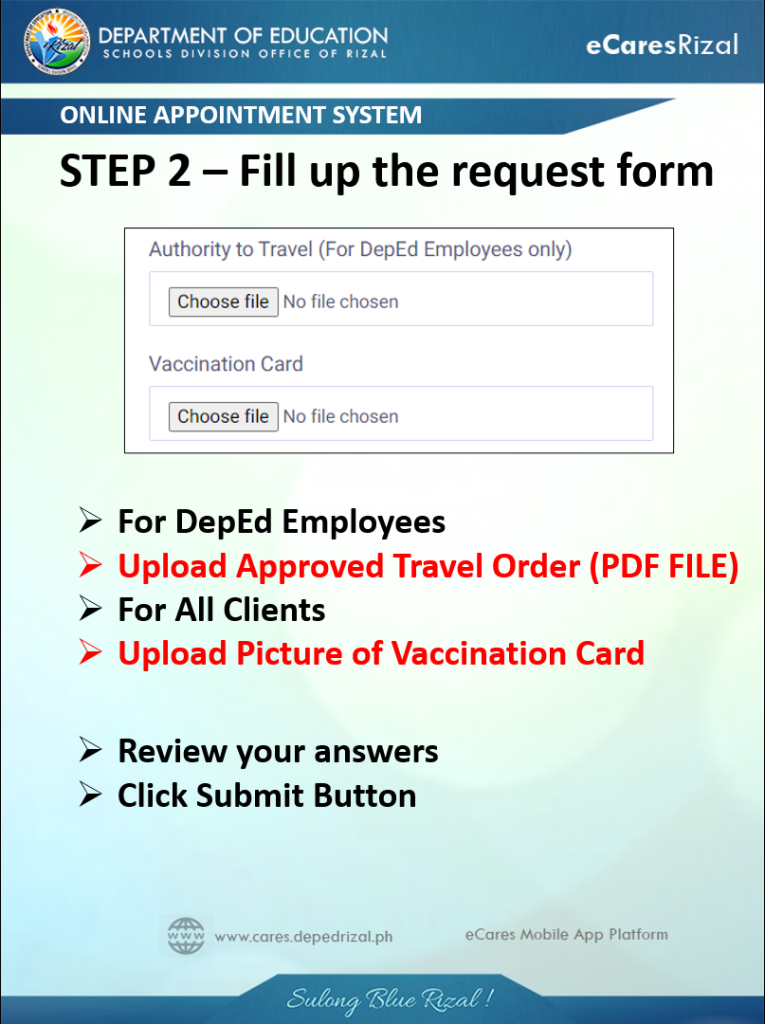 Online Appointment System | DEPARTMENT OF EDUCATION