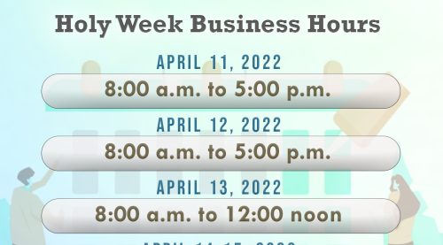 PUBLIC ADVISORY: HOLY WEEK BUSINESS HOURS – DEPARTMENT OF EDUCATION